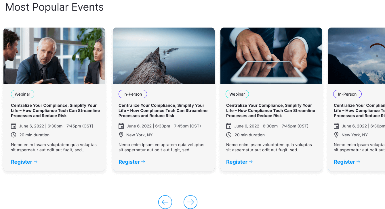 Events Carousel | Orion